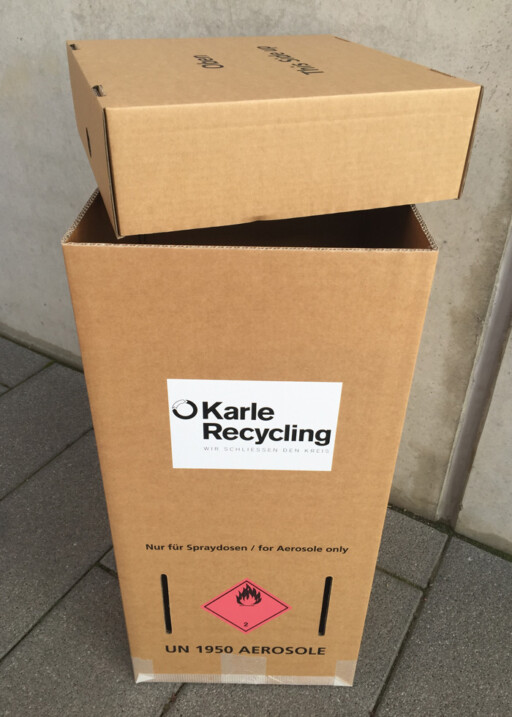 Entsorgungs­karton für Spraydosen | Karle Recycling